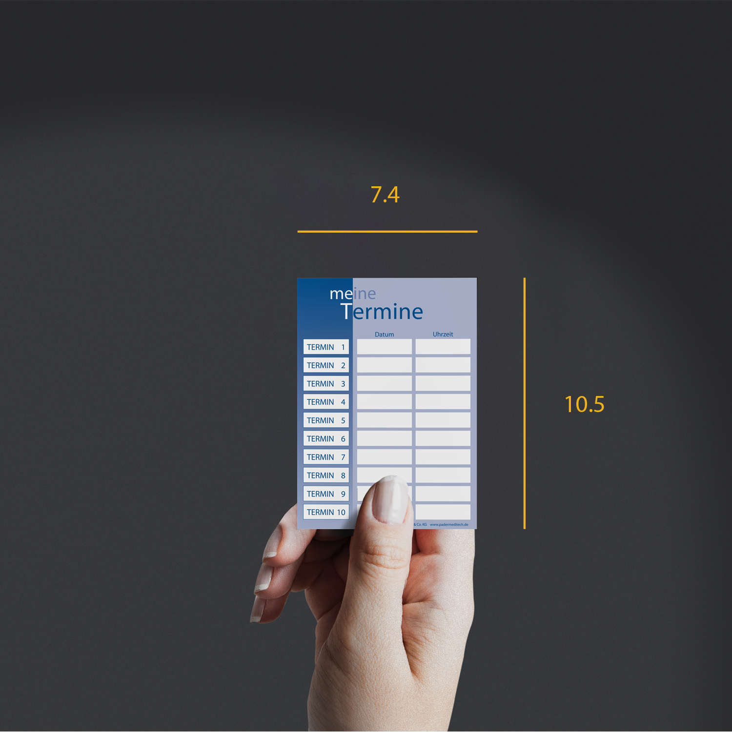 Terminblock mit 400 Terminzettel für den Arzt, Physiotherapie