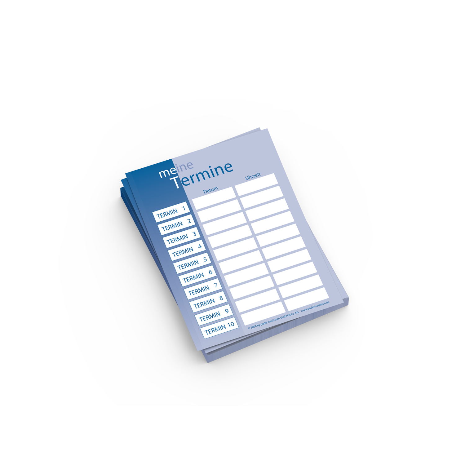 Terminblock mit 400 Terminzettel für den Arzt, Physiotherapie
